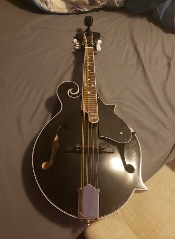 Savannah Sf-100 Black F-style Mandolin With Hardshell Case Mando Sf100 ...