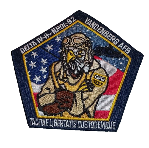 Delta IV-H-82 VAFB Eagle, Blue outline, Flag red white blue embroidered ...