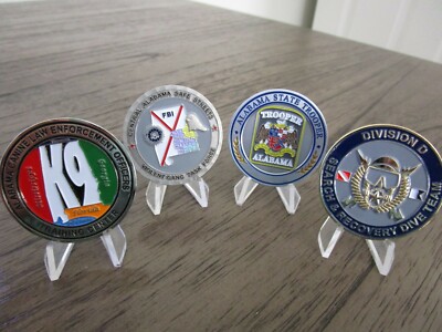 Lot of 4 Alabama Law Enforcement Police FBI K9 Search Team Challenge ...