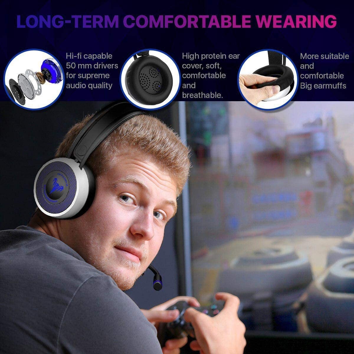 TBI Pro Engineering IMBA V8 Gaming Headset - Black/ Blue LED | eBay