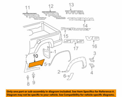 76926-04020 Toyota Protector, side mudguard, no.2 7692604020, New ...
