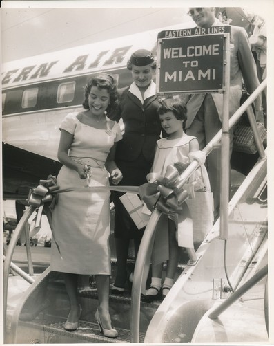 Vintage Original Eastern Airlines 8x10 Photo 1950s Welcome Miami Ribbon ...