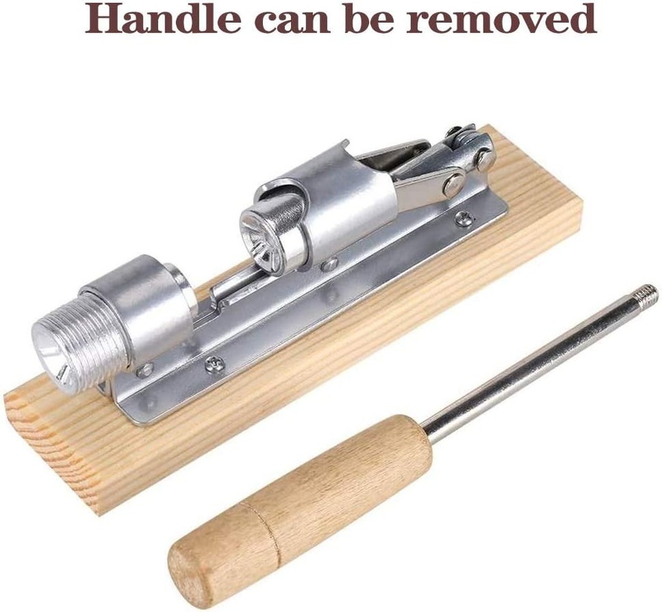 Heavy Duty Adjustable Nut Cracker With Wooden Base And Cleaning Brush ...