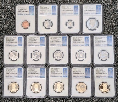 2015 NGC PF 70 ULTRA CAMEO, Complete 14 COIN CLAD SET, FIRST DAY OF ...