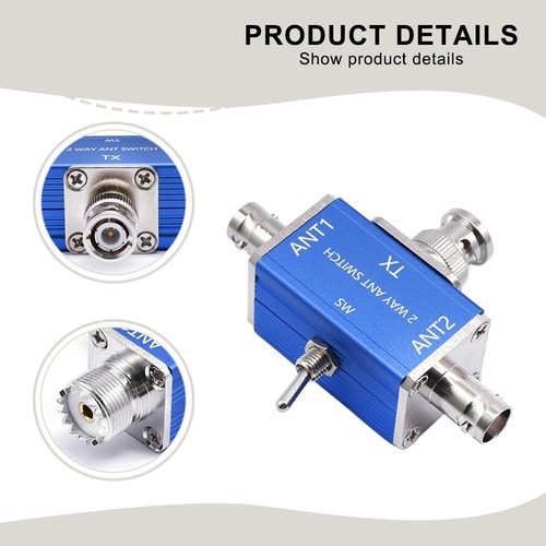 Manual Two Way Coaxial Antenna Switch Aluminum Alloy for Amateur Radio ...