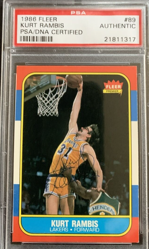 Kurt Rambis Signed 1986 Fleer #89 Autographed Basketball Card PSA LA ...