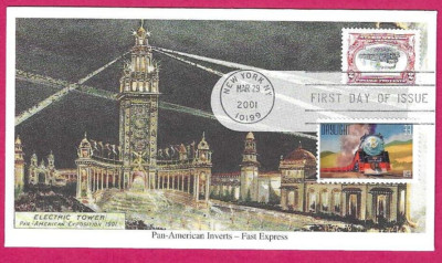 USA 2001 Mystic FDC - 2c PAN AMERCAN INVERTS - FAST EXPRESS - Shs NEW ...