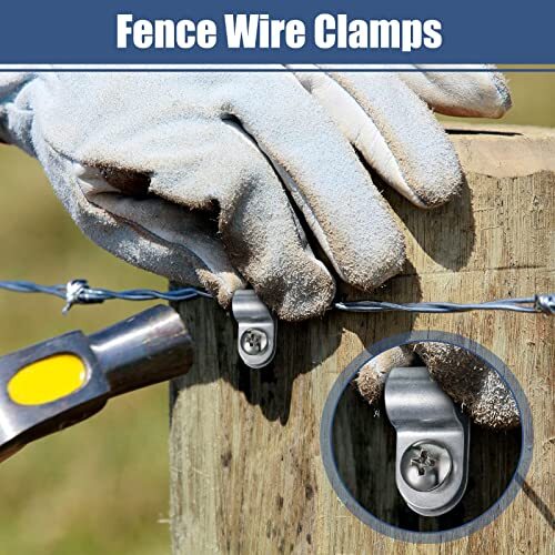 60Pcs Fence Wire Clamps Cattle Panel Clips w/ Screws for Vinyl Wood ...