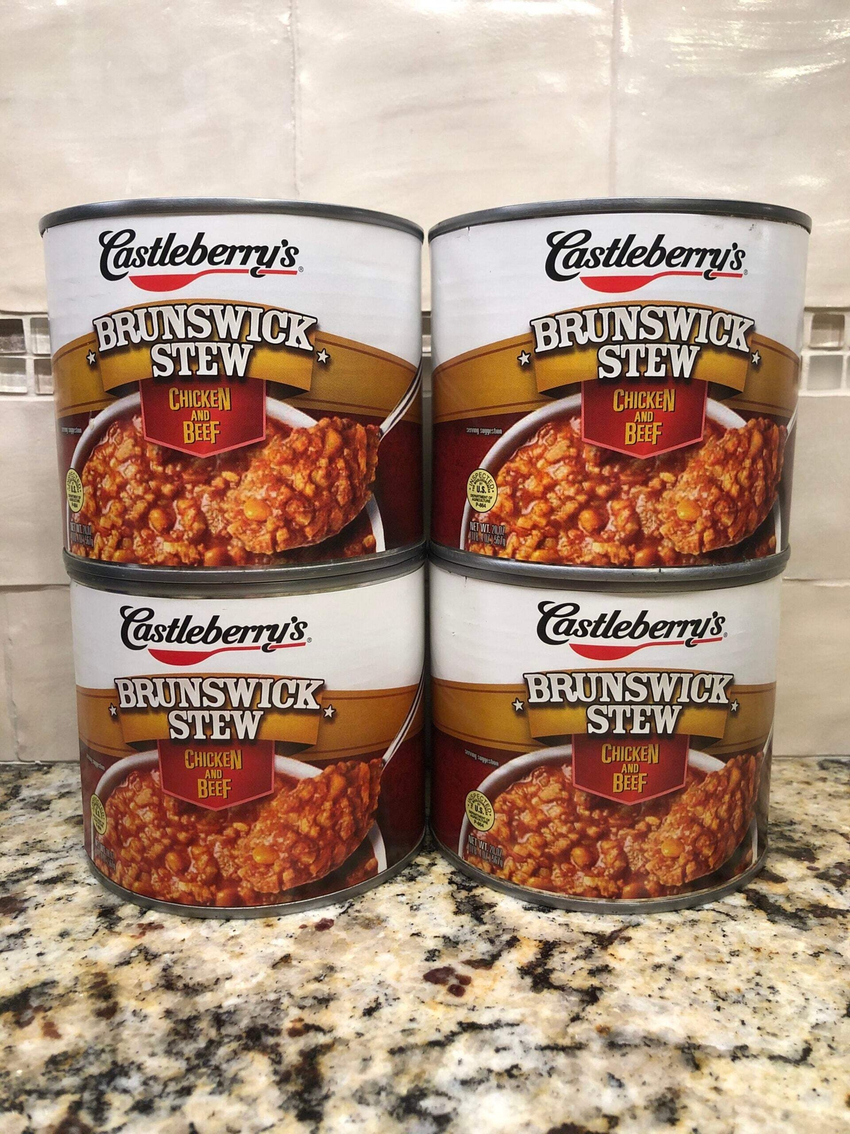 4 CANS Castleberry's Brunswick Stew Chicken And Beef 20 oz Can Soup ...