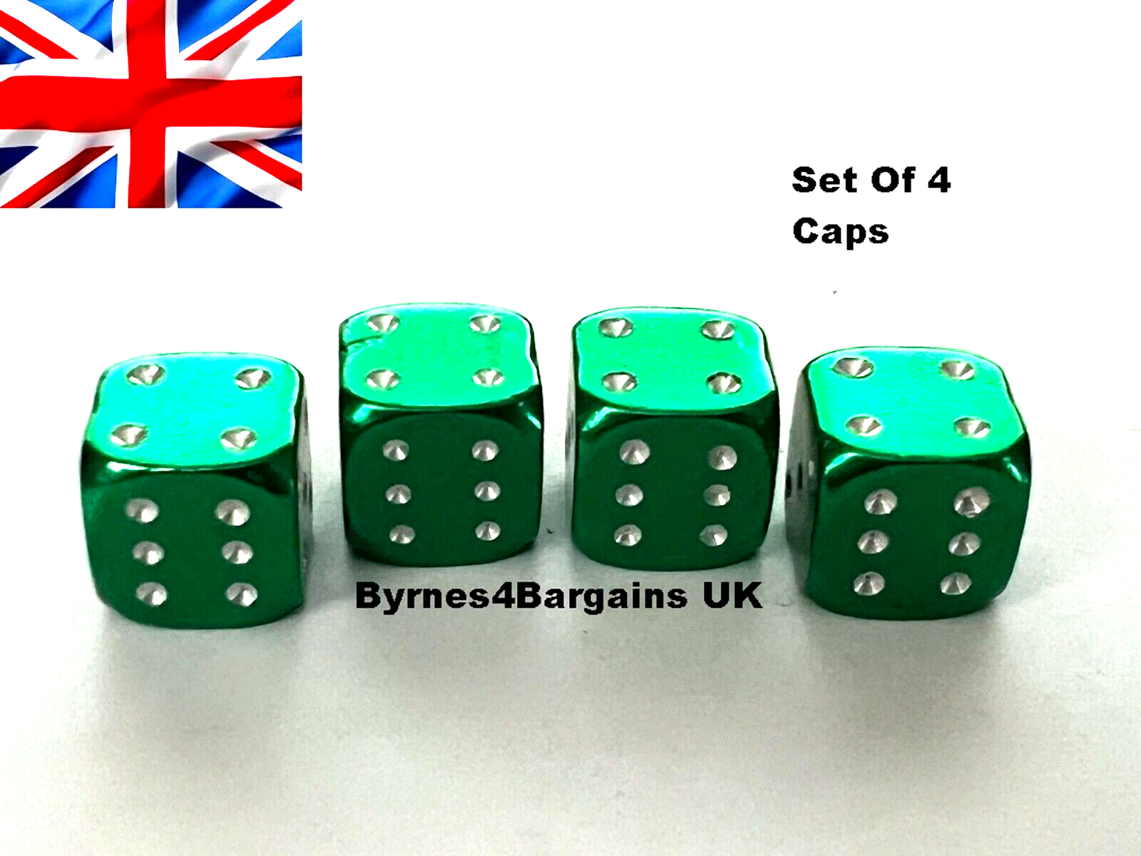 Valve Caps Dust Caps Green Dice Car motorcycle BMX set of 4 UK seller ...