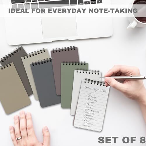 Aesthetic Pocket Notebooks Set Of 8 - Small 3x5 Spiral Notepads With ...
