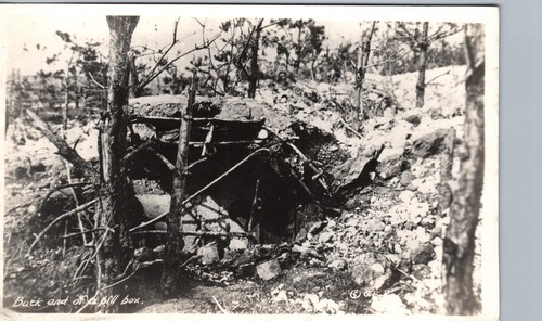 WW1 GERMAN PILL BOX real photo postcard rppc gun bunker battlefield war ...