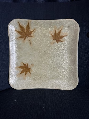 Vintage MCM 11" Square Fiberglass Tray Maple Leaves | eBay