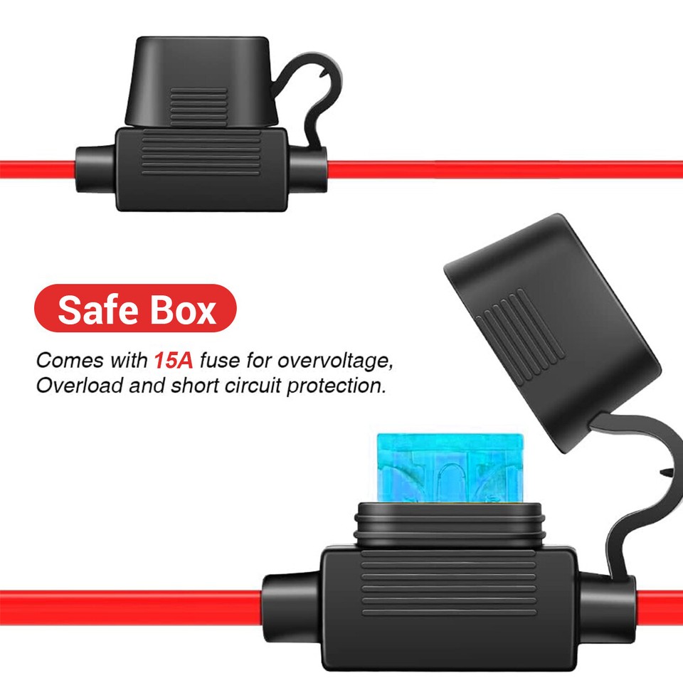 3.3FT 14AWG SAE to O Ring Battery Cable Tender Terminal Connector ...