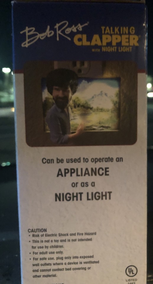 Bob Ross clapper clap on night light clap on off talking appliance lamp ...