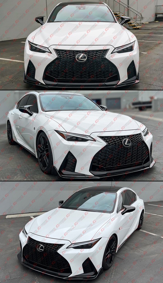 For 21-26 Lexus IS300 IS350 1pc CTM Design Gloss Black Front Bumper Lip ...