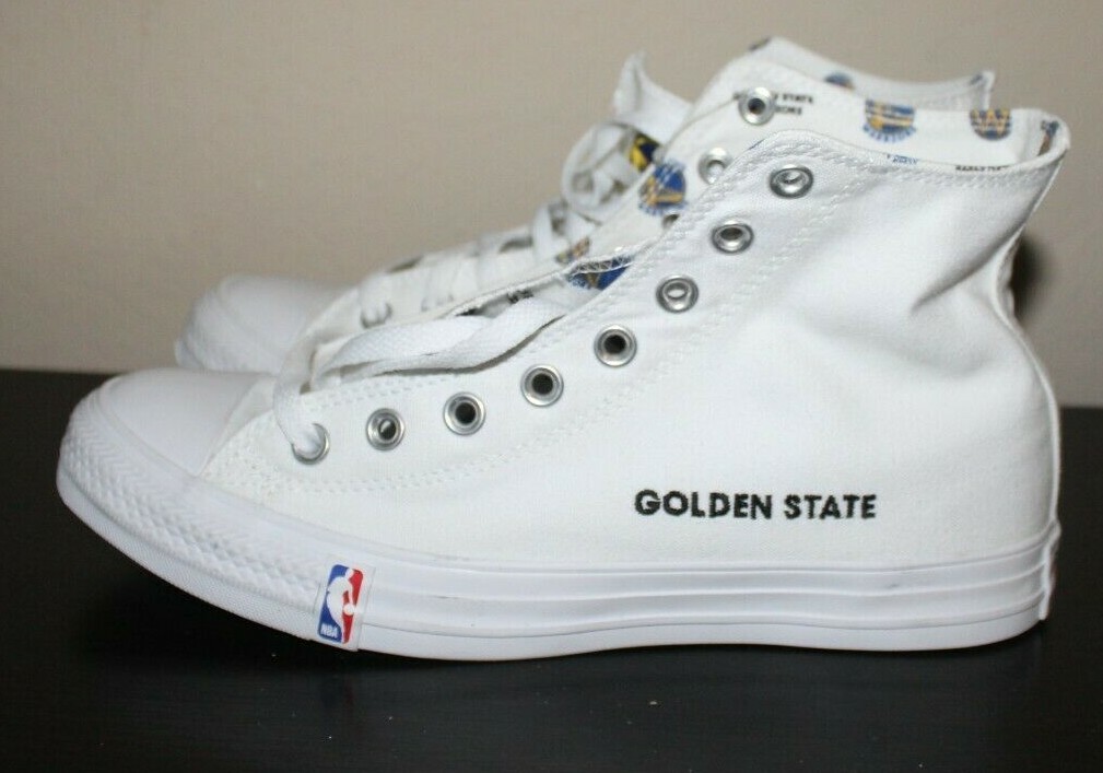 Converse NBA Golden State Warriors White Sneakers Mens Sz 8/ Wmn 10 ...