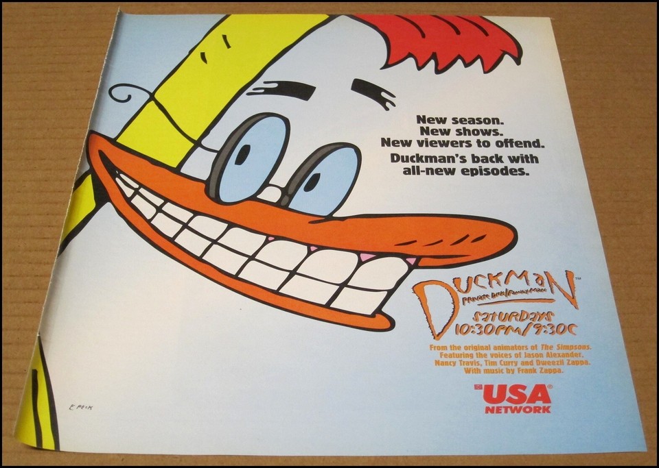 1995 Duckman USA Network Print Ad Advertisement 10 x 12 Private Dick ...