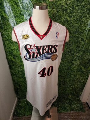 2000-2001 Philadelphia 76ers Basketball #40 Tyrone Hill Game Worn ...