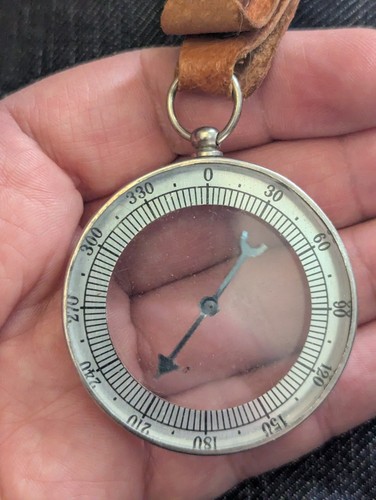 Vintage Japan Double Two Sided Glass Pocket Compass Transparent WWII ...