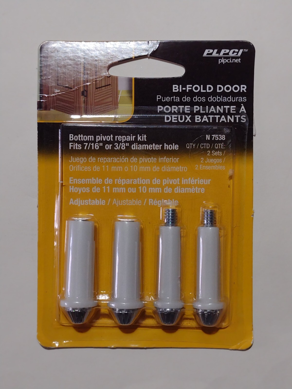 PLPCI Bi-fold Door Bottom Pivot Rapir Kit Fits7/16" or 3/8" Dia. Hole ...