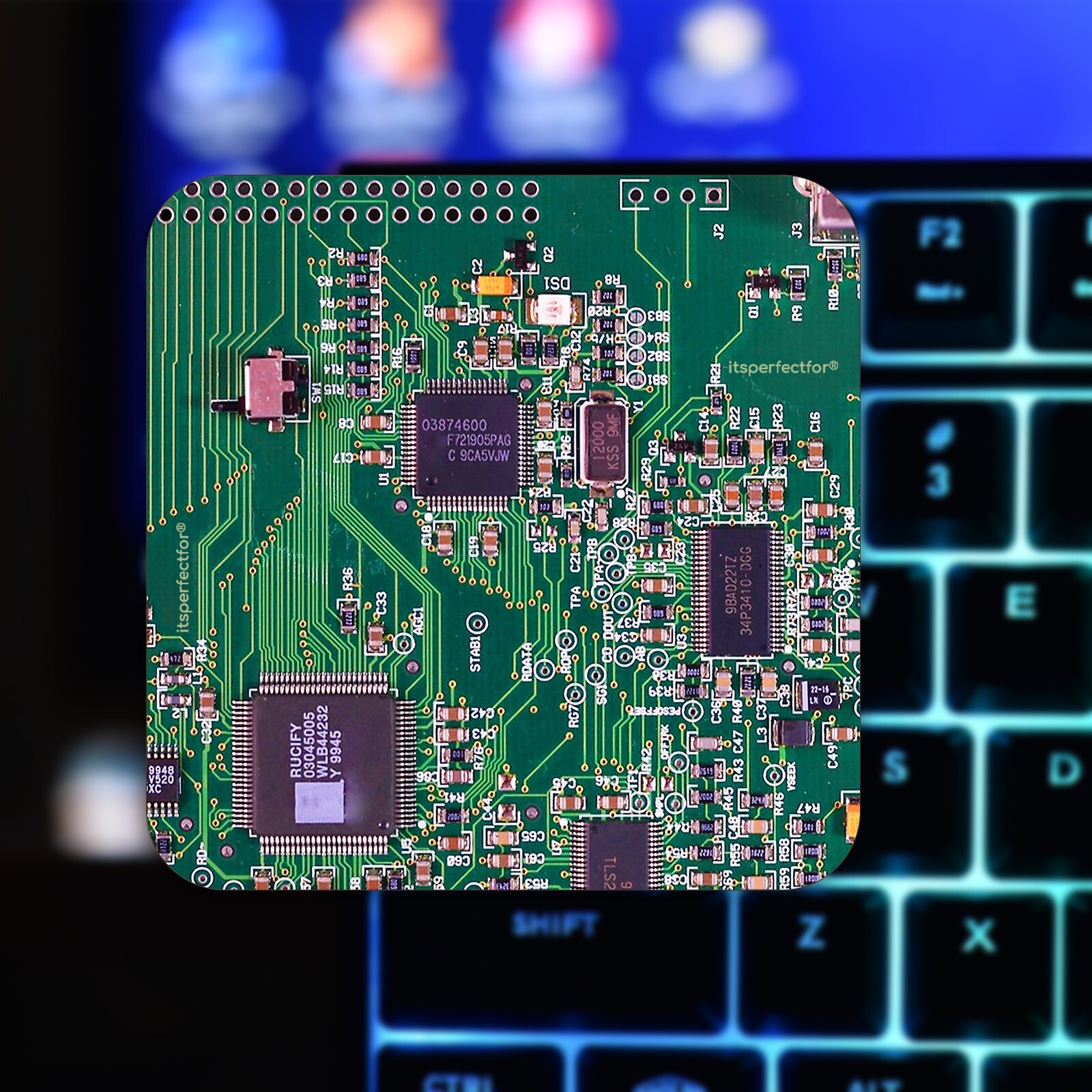 Drinks Coaster Computer Circuit Board Design PC Gamer Image Geeky Nerd ...