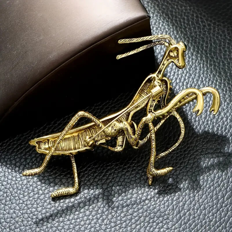 Inlaid Shiny Rhinestone Mantis Shape Alloy Brooch Vintage Style Brooch ...