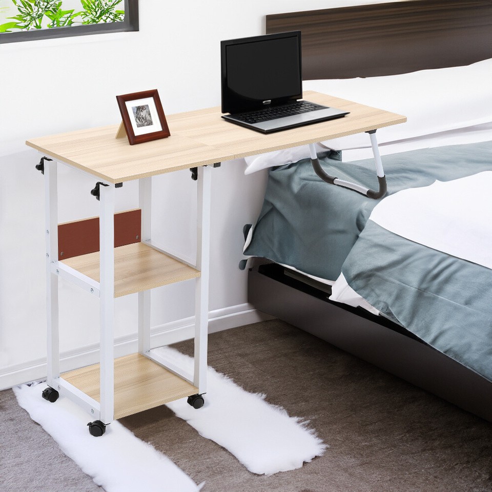 Folding OverBed Table Tray Adjustable Mobility Aid Chair PC Laptop Storage Shelf | eBay UK