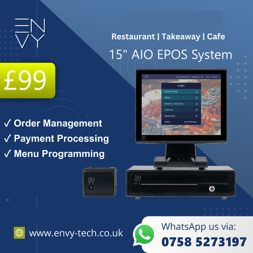 POS New 15" AIO EPOS Till System and Card Terminal Restaurants, Takeaways, Cafes | eBay UK