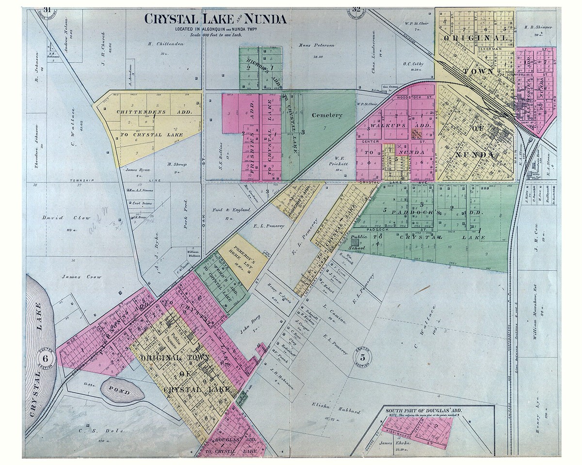 Lake County Map Illinois 1861