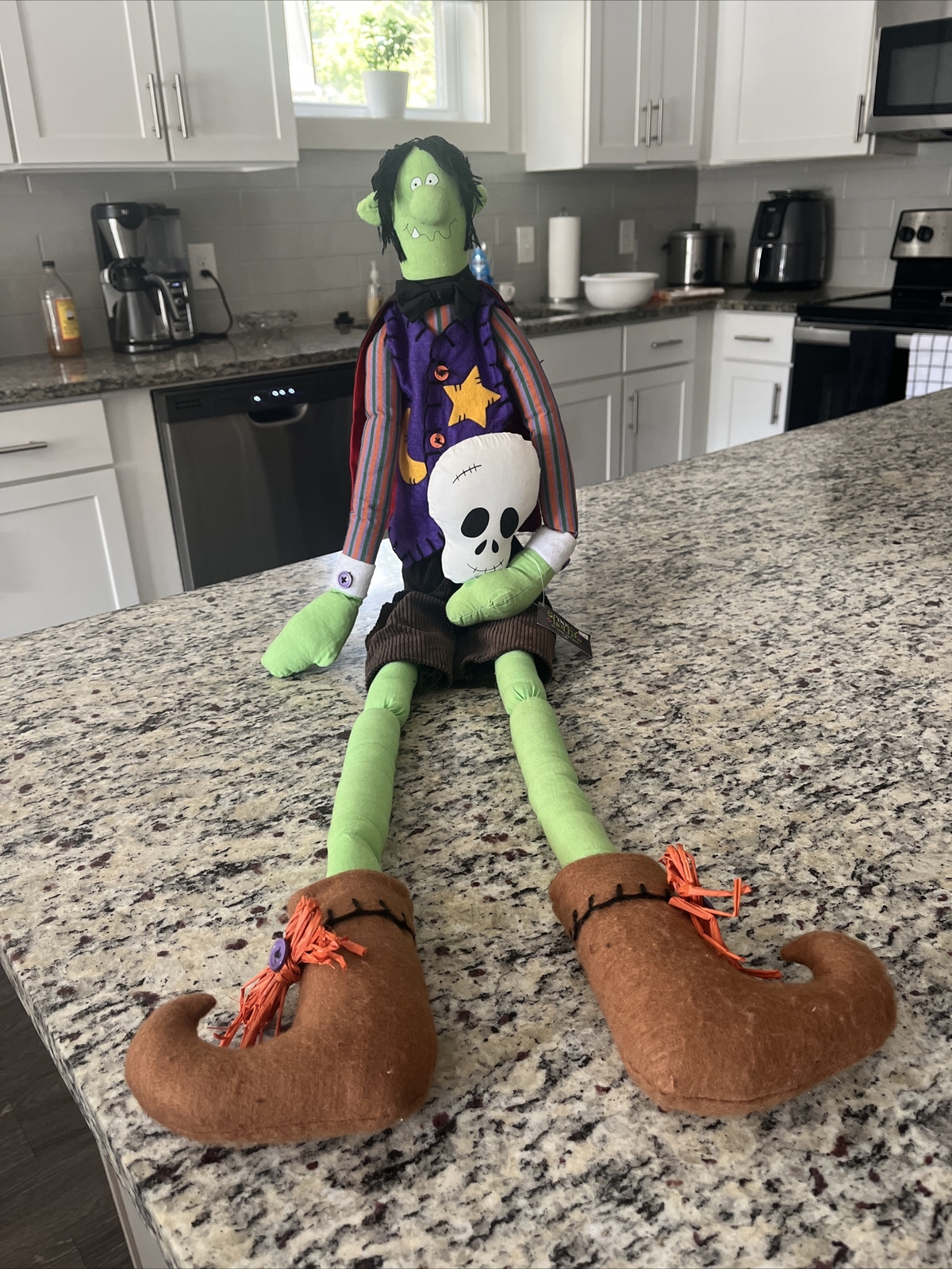 Vintage Spooky Hollow 34” Long Leg Figure Jo-Ann Stores Skull Halloween ...