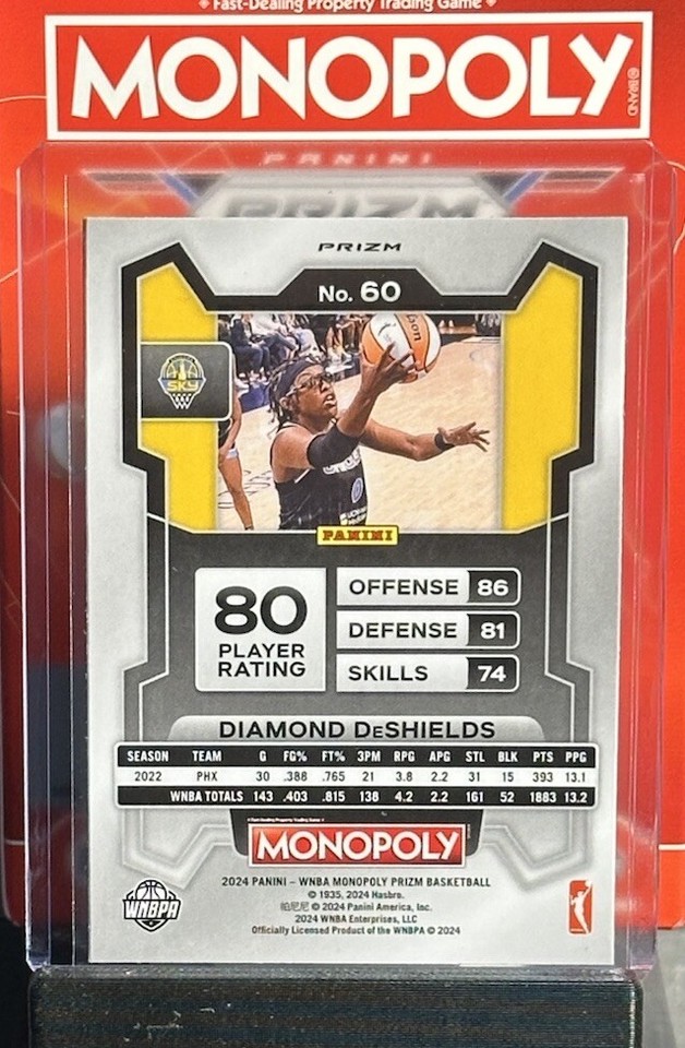 2024 Panini Prizm Monopoly WNBA Diamond DeShields #60 Red Classic Icons ...