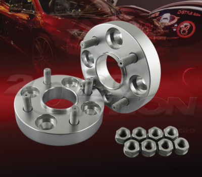 2pc 25mm (1") Thick 4x100 Hub Centric Wheel Adapters Spacers M12x1.5 54 ...