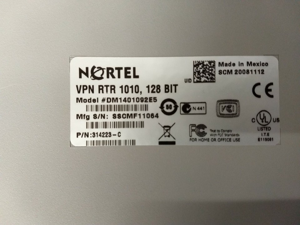 Nortel Networks Contivity 1010 VPN Router DM1401092E5 | eBay