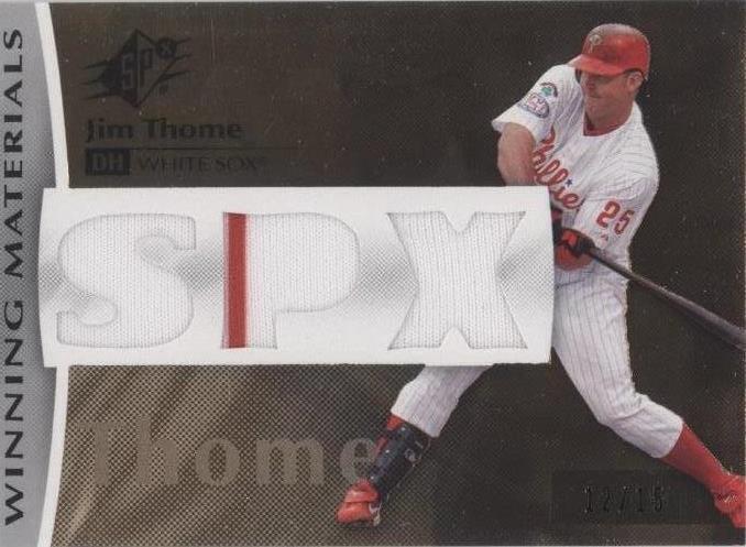 2008 SPx - Winning Materials Jim Thome #WM-JT Spx Triple Swatch /15 ...