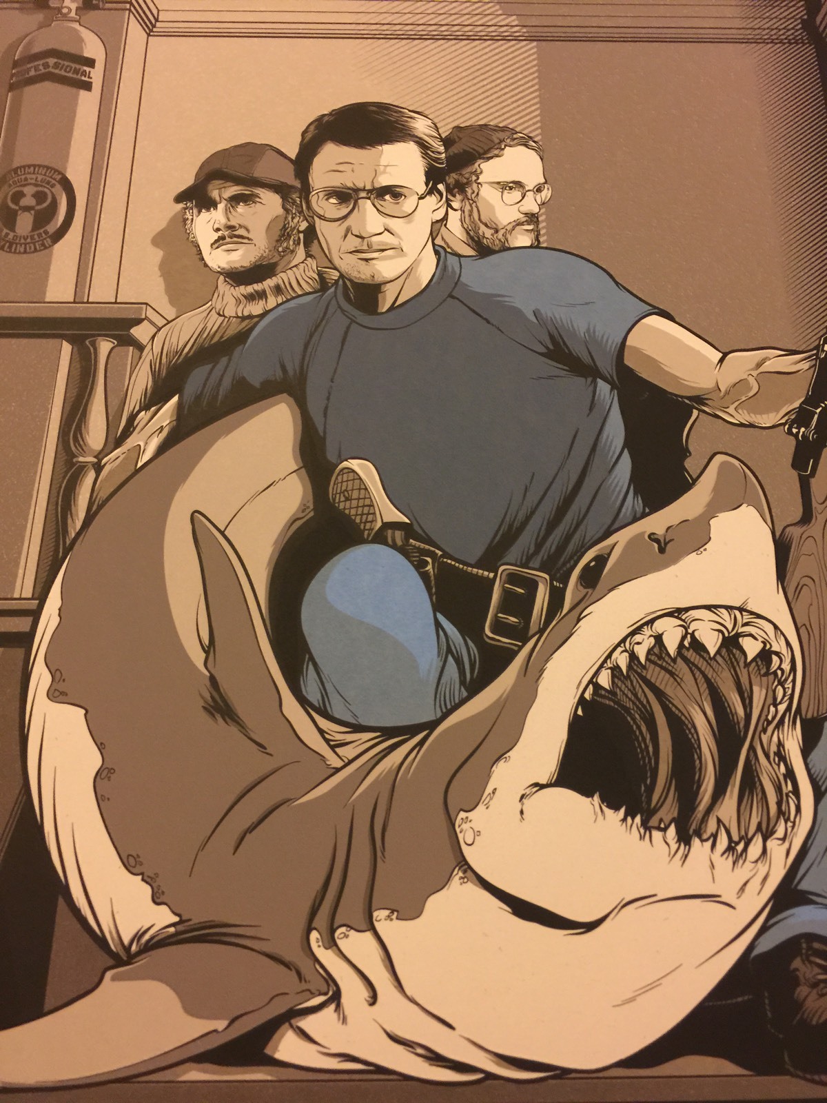Jaws Brody Quint Hooper Horror Movie Shark Art Print Poster Mondo ...