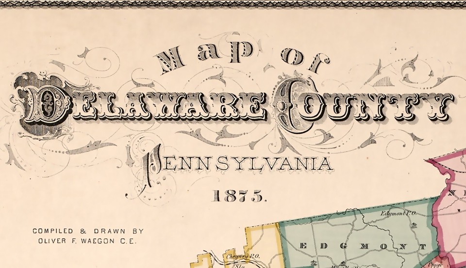 1875 Map of Delaware County Pennsylvania | eBay