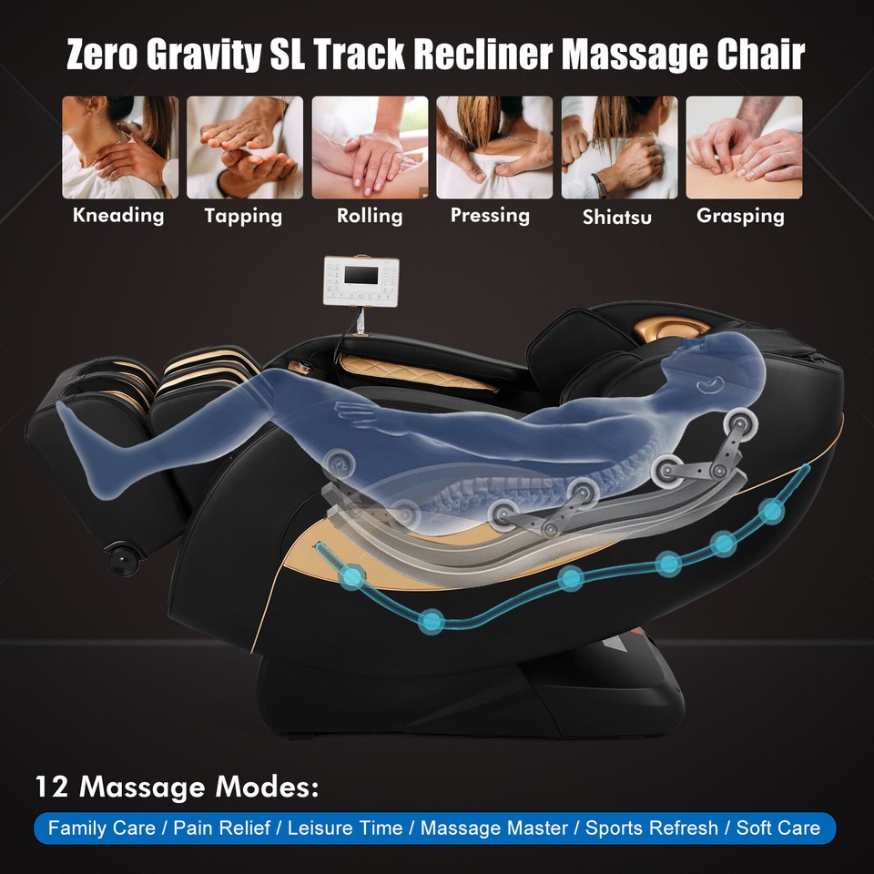 Full Body SL-Track Zero Gravity Recliner Massage Chair Heat,AI Voice ...