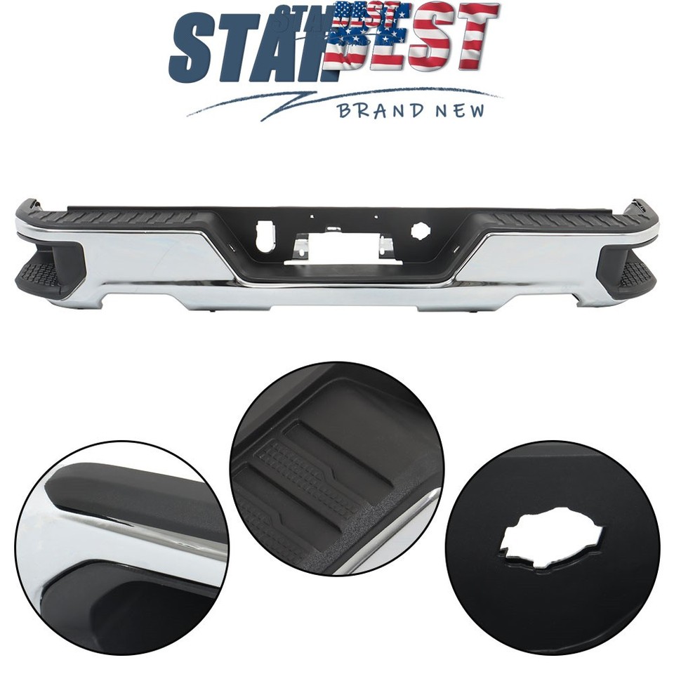 Fit For Chevy Silverado GMC Sierra 1500 2019-2023 Chrome Metal Rear ...