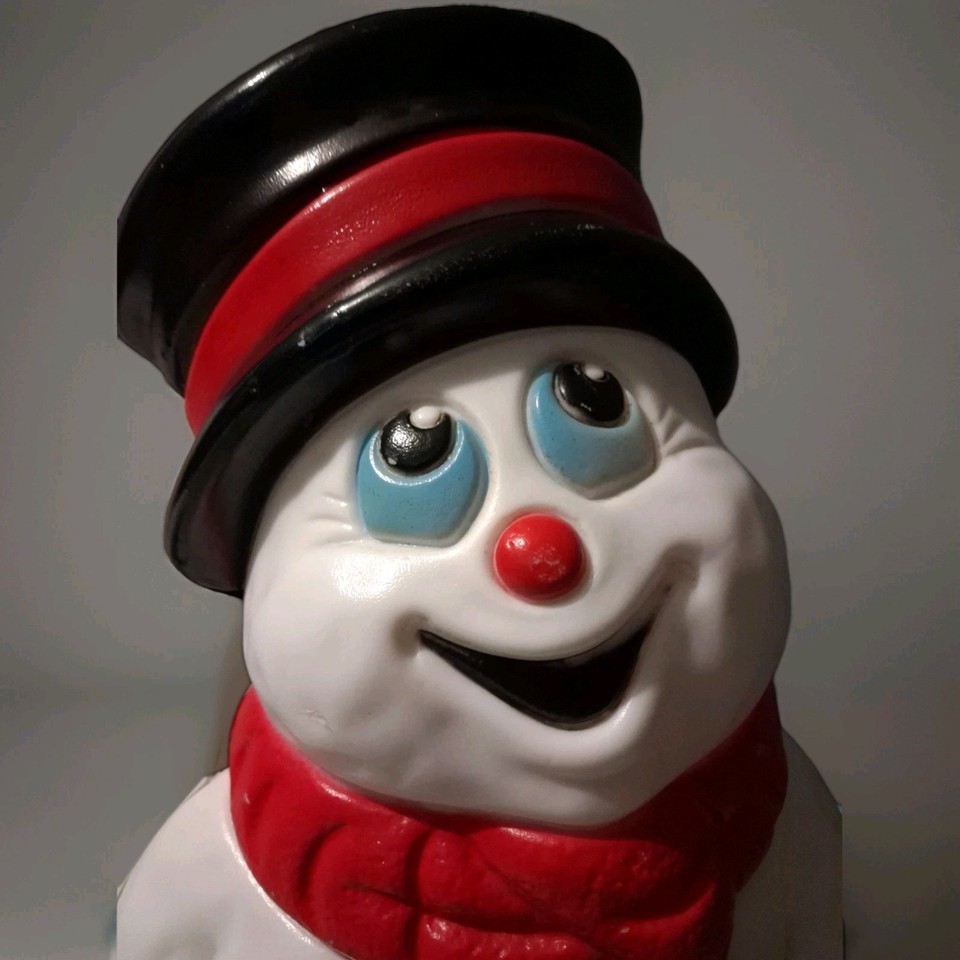 Vintage Blow Mold Snowman Grand Venture 90s Blue Eyed 18" Works | eBay