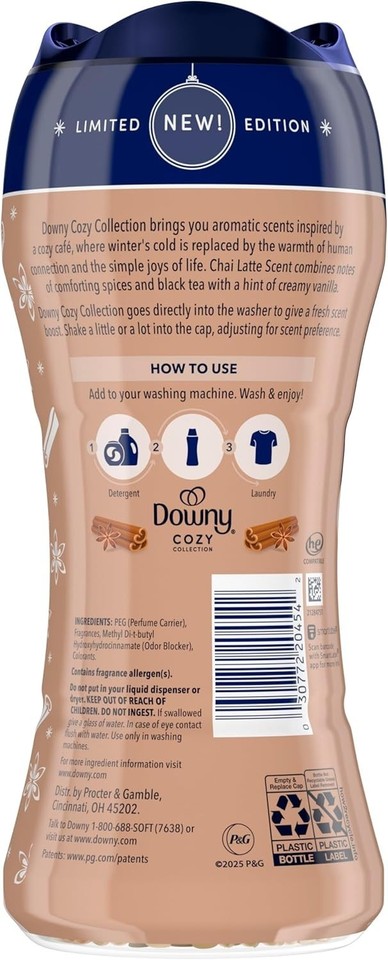 Downy Cozy Collection In-Wash Laundry Scent Booster Beads, Chai Latte ...