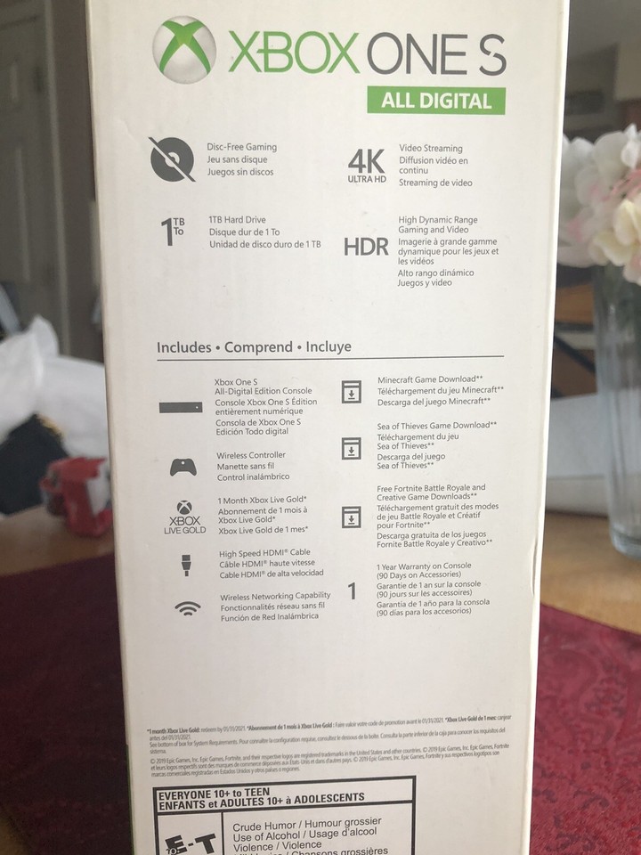 Microsoft Xbox One S All-Digital Edition 1TB Video Game Console - White ...