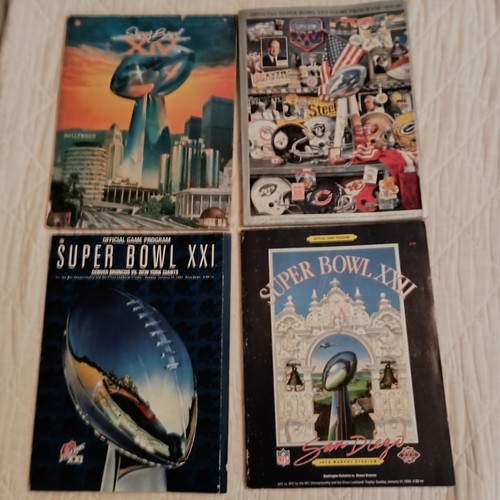 4 SUPER BOWL OFFICIAL PROGRAMS XIV, XXI, XXII, XXV | eBay