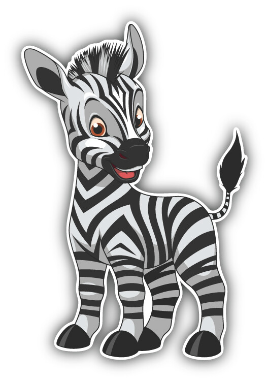 Funny Zebra Baby Cartoon Animal Car Bumper Sticker Decal - ''SIZES'' | eBay