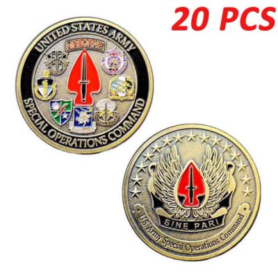 20PCS Bronze Plated U.S. Army Special Operations Command Challenge Coin ...