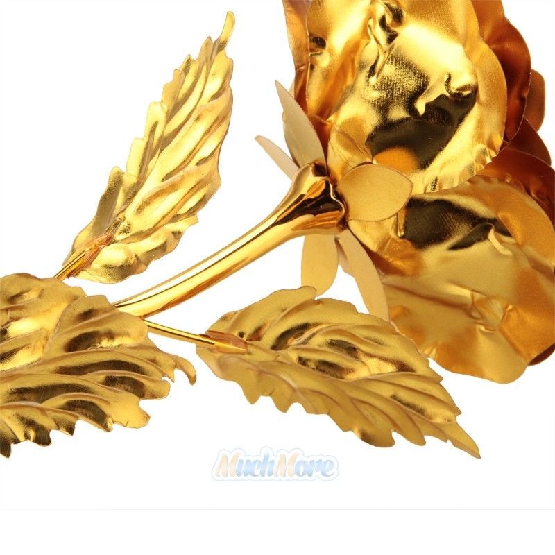 24K Gold Plated Rose Flower Christmas Gift Birthday Romantic Golden ...