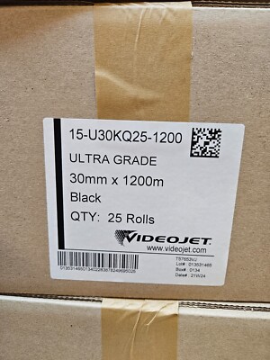 VIDEO JET 15-U30KQ25-1200 TT RIBBON, BLACK, 30 MM - A sealed box with ...