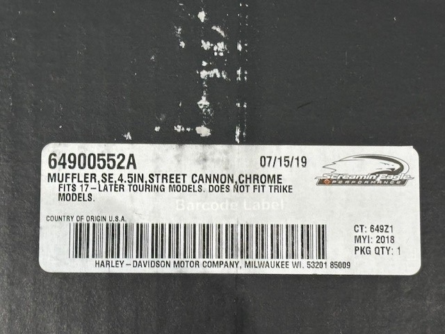 Screamin’ Eagle Street Cannon Slip-On Mufflers 64900552A - FITS 17 ...