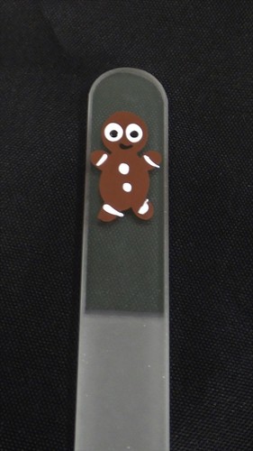 Glass Nail File Gingerbread Man Czech Crystal Hand Painted Medium 5.5 ...