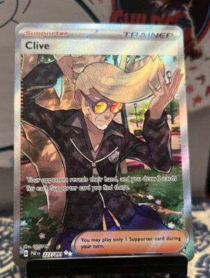 Pokémon TCG Clive 227/091 Full Art Trainer Ultra Rare Paldean Fates | eBay